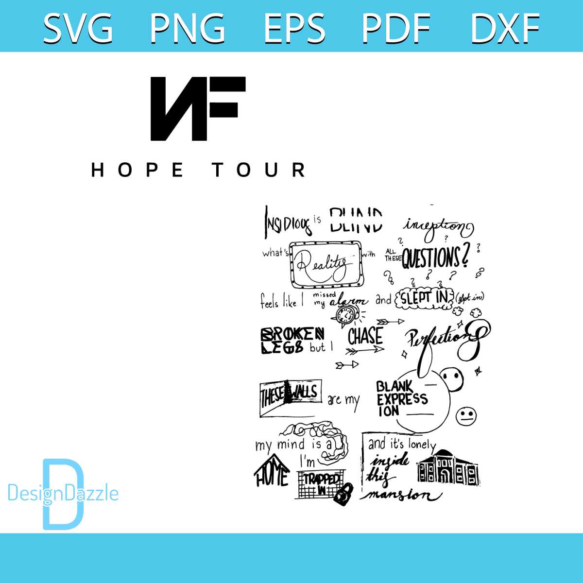 NF Rapper Tour 2023 Hope Album SVG Cutting Digital File | Inspire Uplift