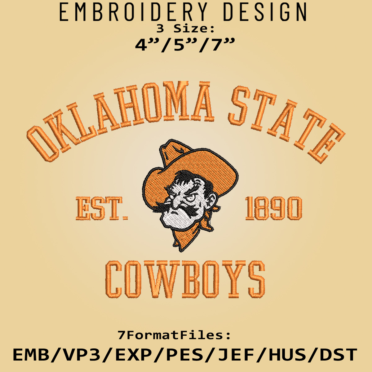 Oklahoma State Cowboys embroidery design, NCAA Logo Embroide | Inspire ...
