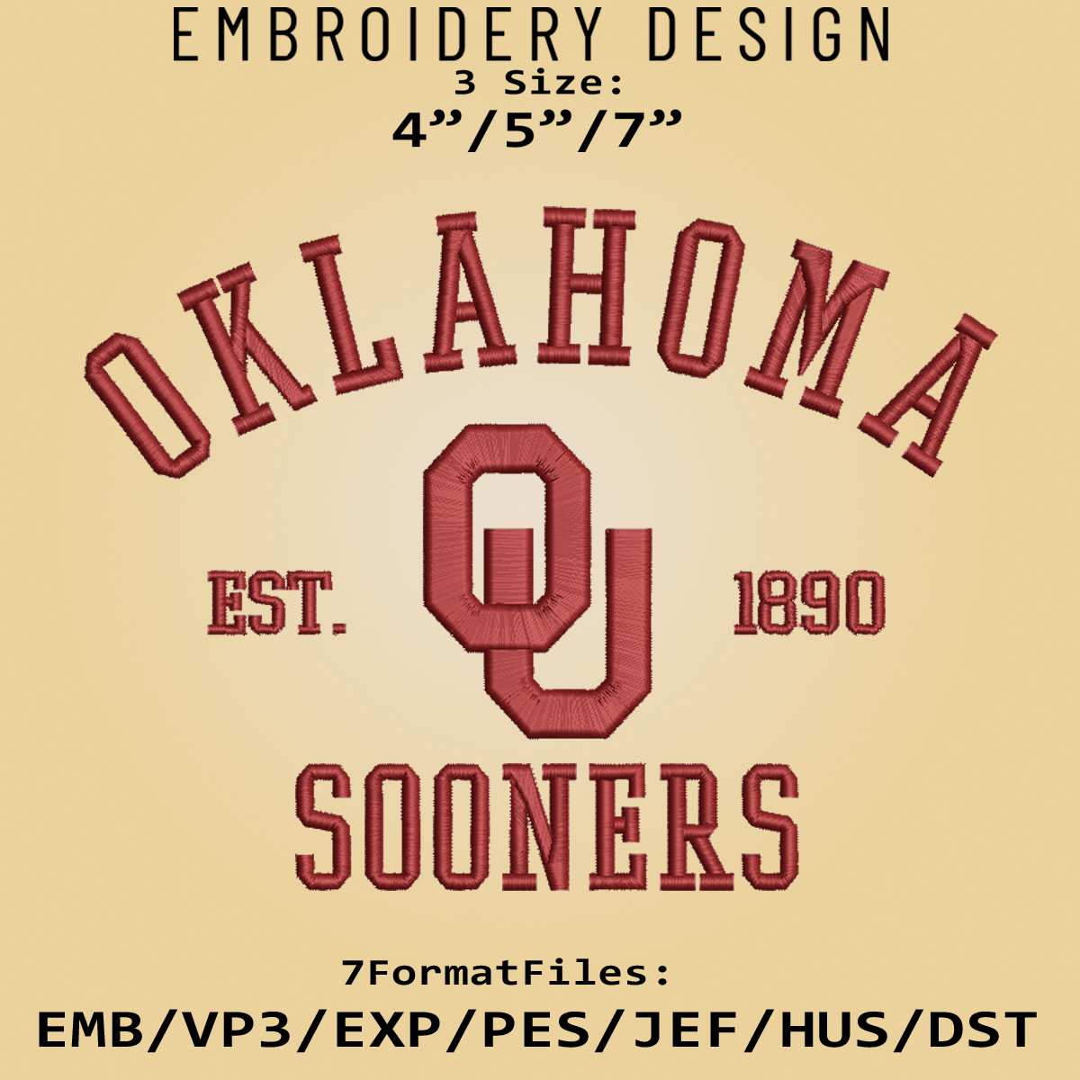 Oklahoma Sooners embroidery design, NCAA Logo Embroidery Fil | Inspire ...