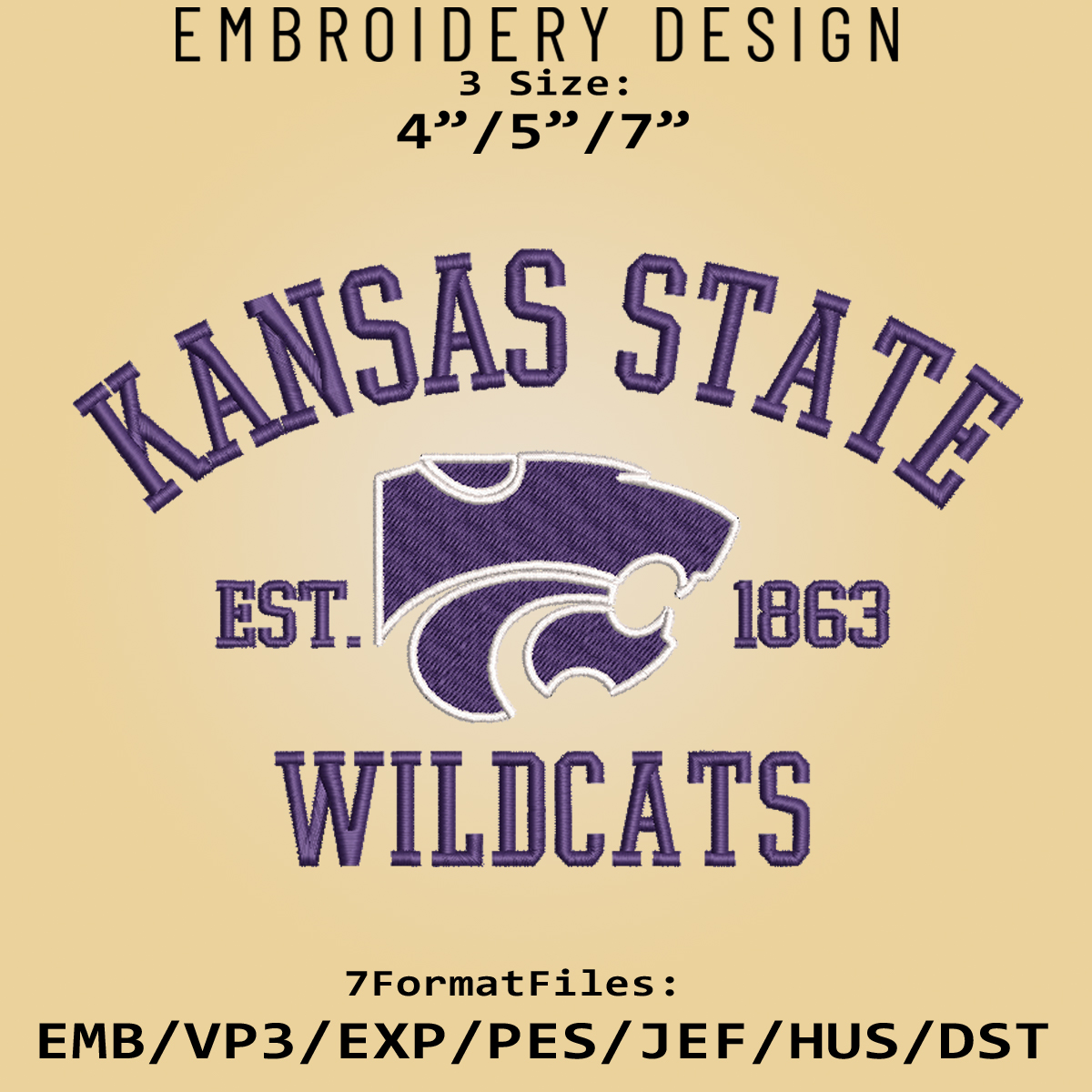 Kansas State Wildcats embroidery design, NCAA Logo Embroider | Inspire ...
