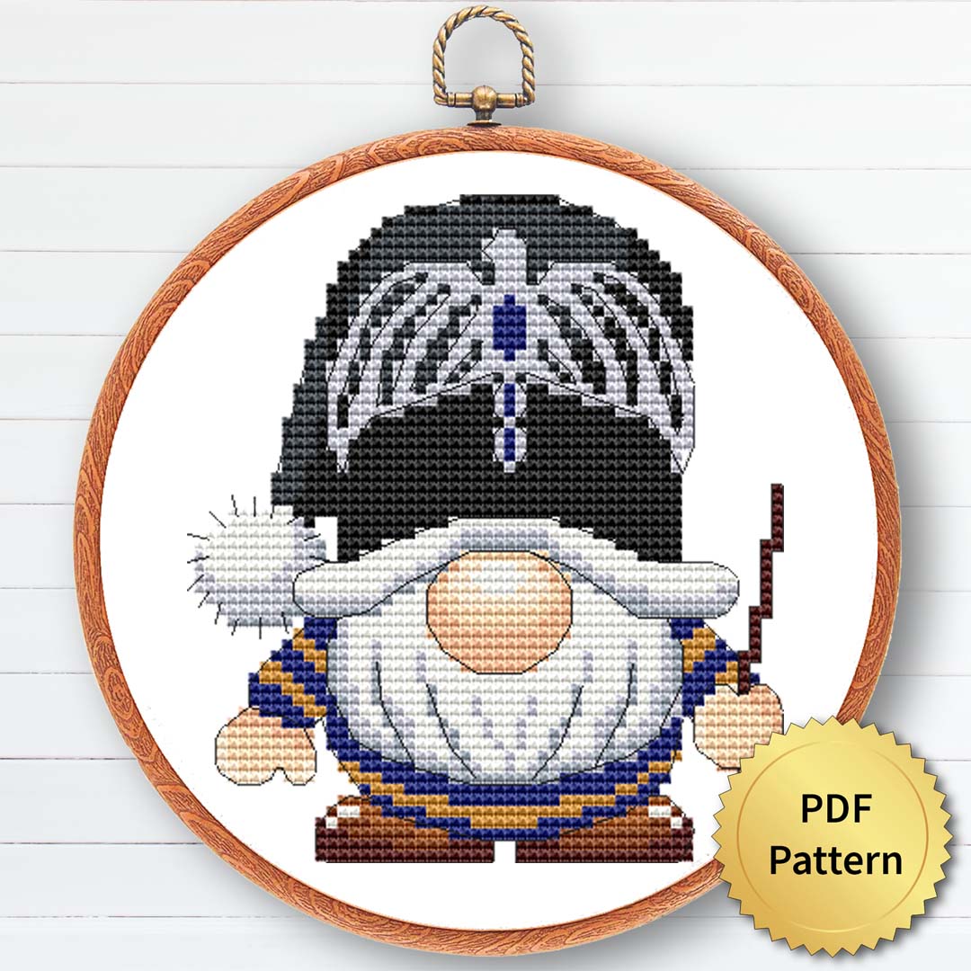Wizard Gnome Cross Stitch Pattern - Inspire Uplift