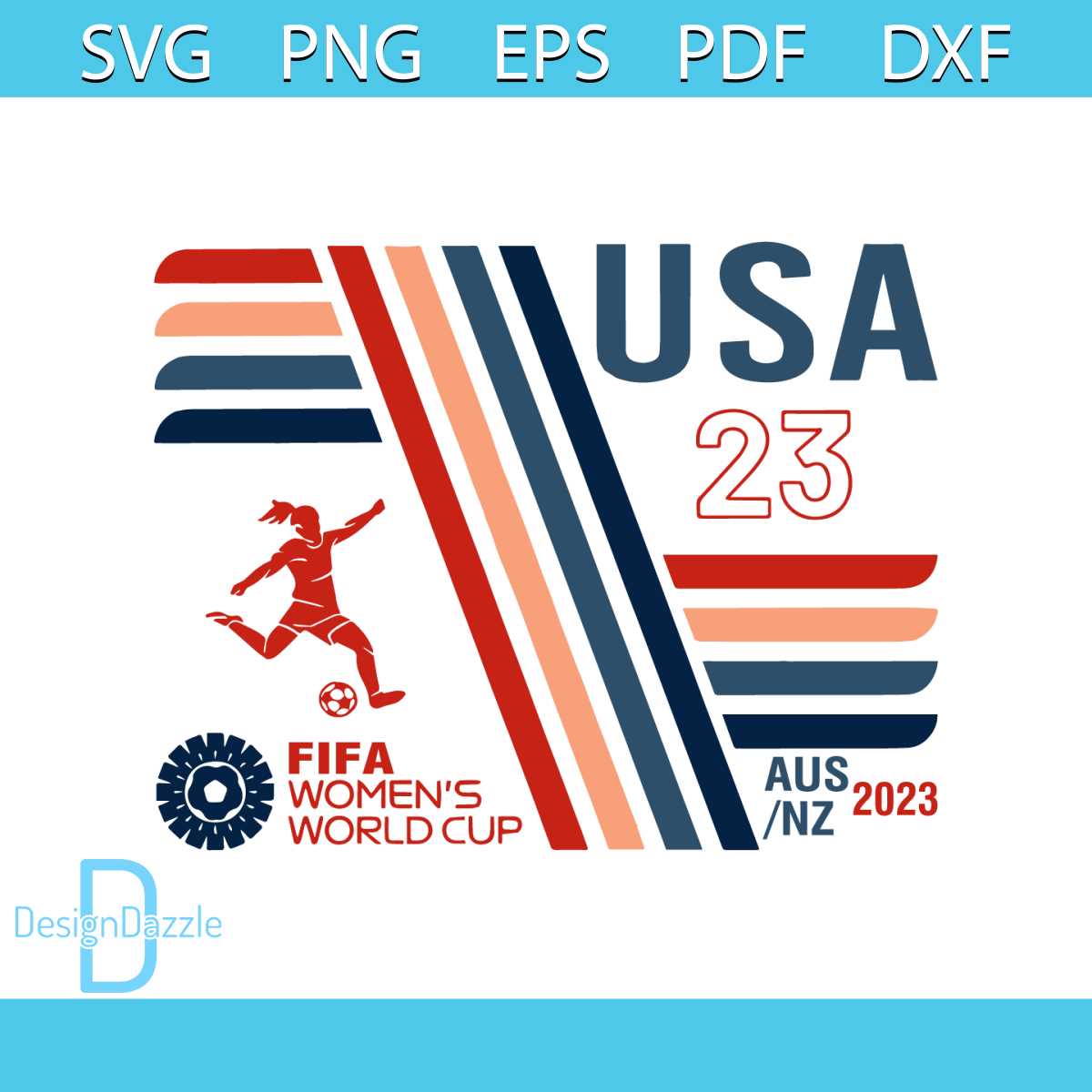 Us Womens World Cup Supporte Svg Silhouette Cricut Files | Inspire Uplift