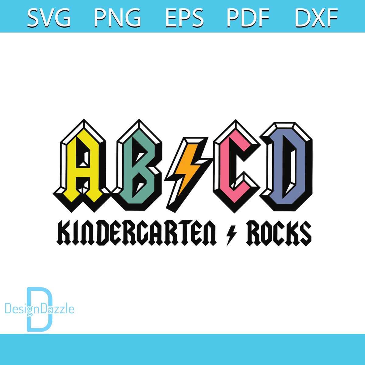 ABCD Kindergarten Rocks Funny Teacher SVG Digital Cricut Fil - Inspire ...