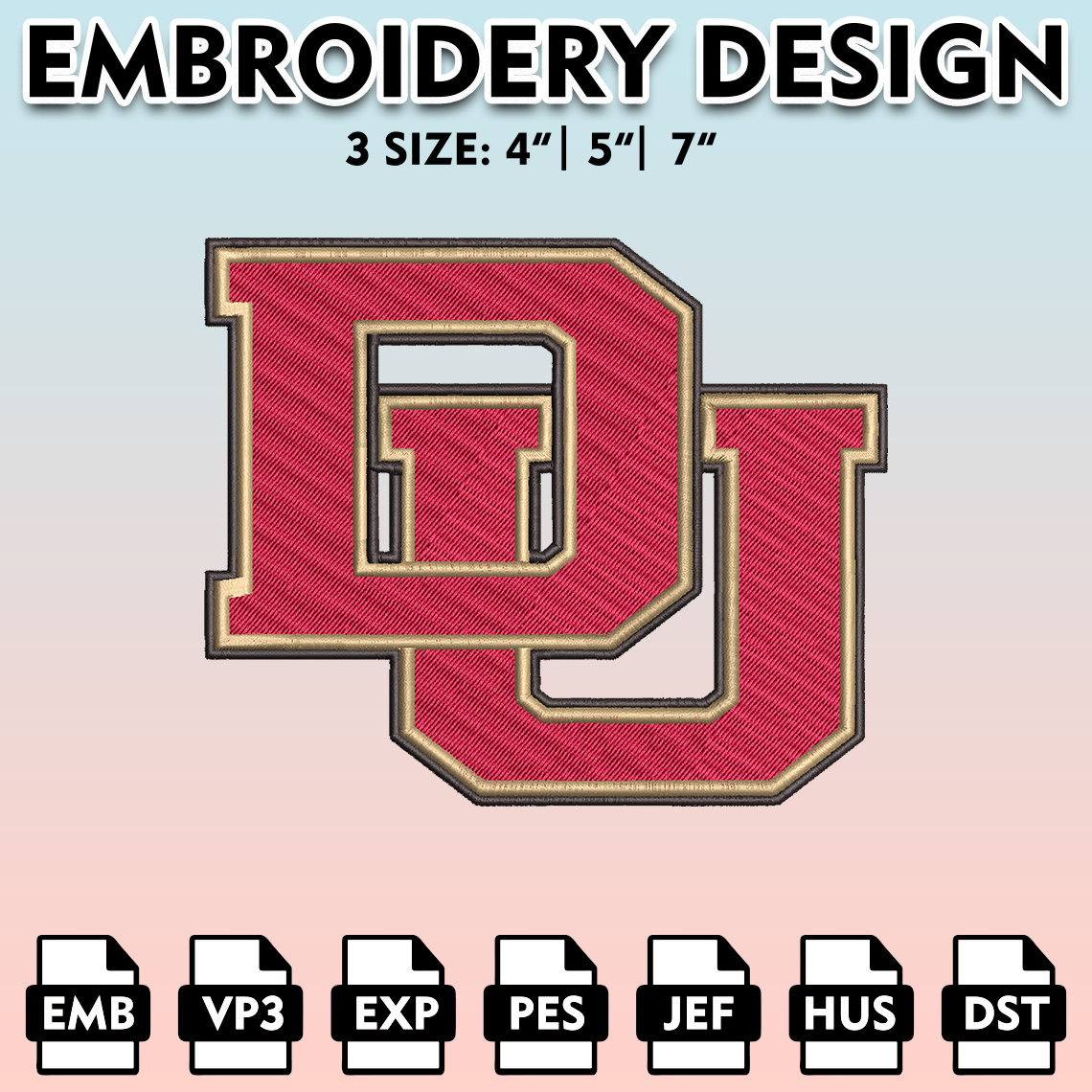 NCAA Logo Embroidery Designs, NCAA Denver Pioneers, Denver P | Inspire ...