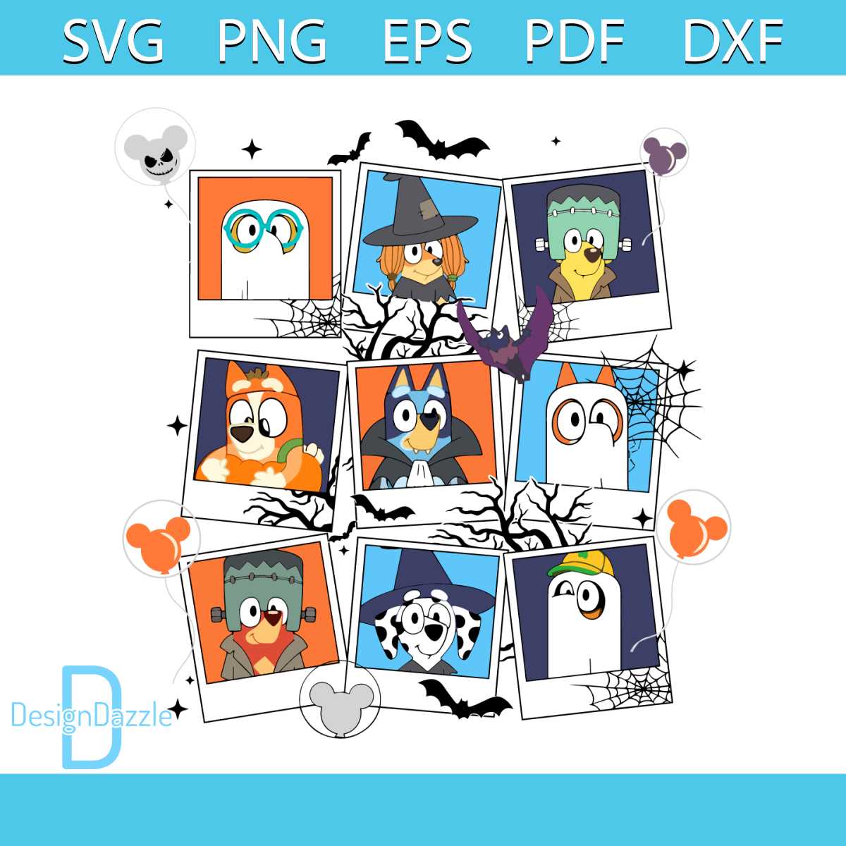 Retro Bluey And Friend Spooky Halloween Svg Digital Cricut F | Inspire ...