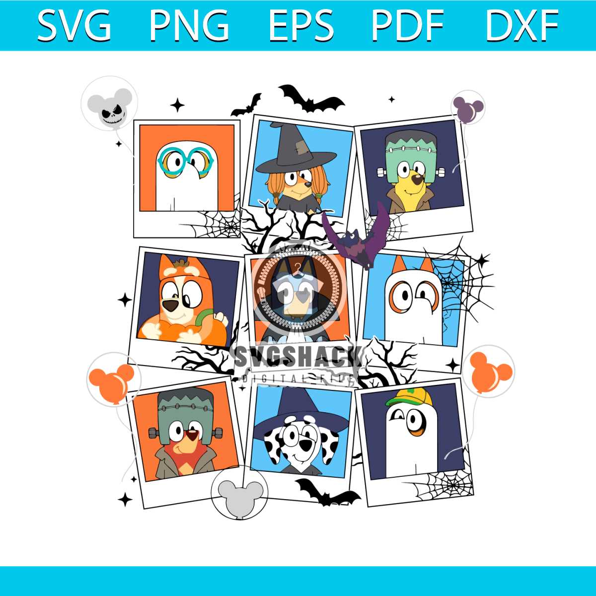 Retro Bluey And Friend Spooky Halloween Svg Digital Cricut F | Inspire ...