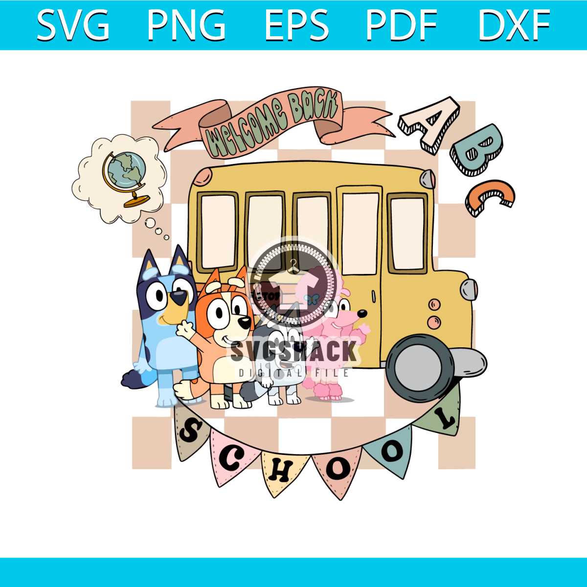 Bluey Bingo And Friend School Bus Svg Welcome To School SVG | Inspire ...
