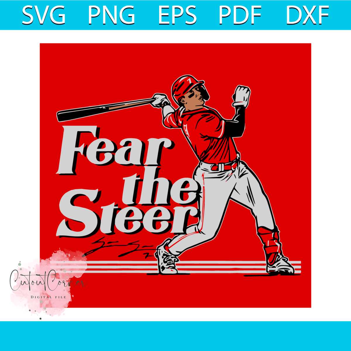 Spencer Steer SVG Fear The Steer SVG Cutting Digital File | Inspire Uplift