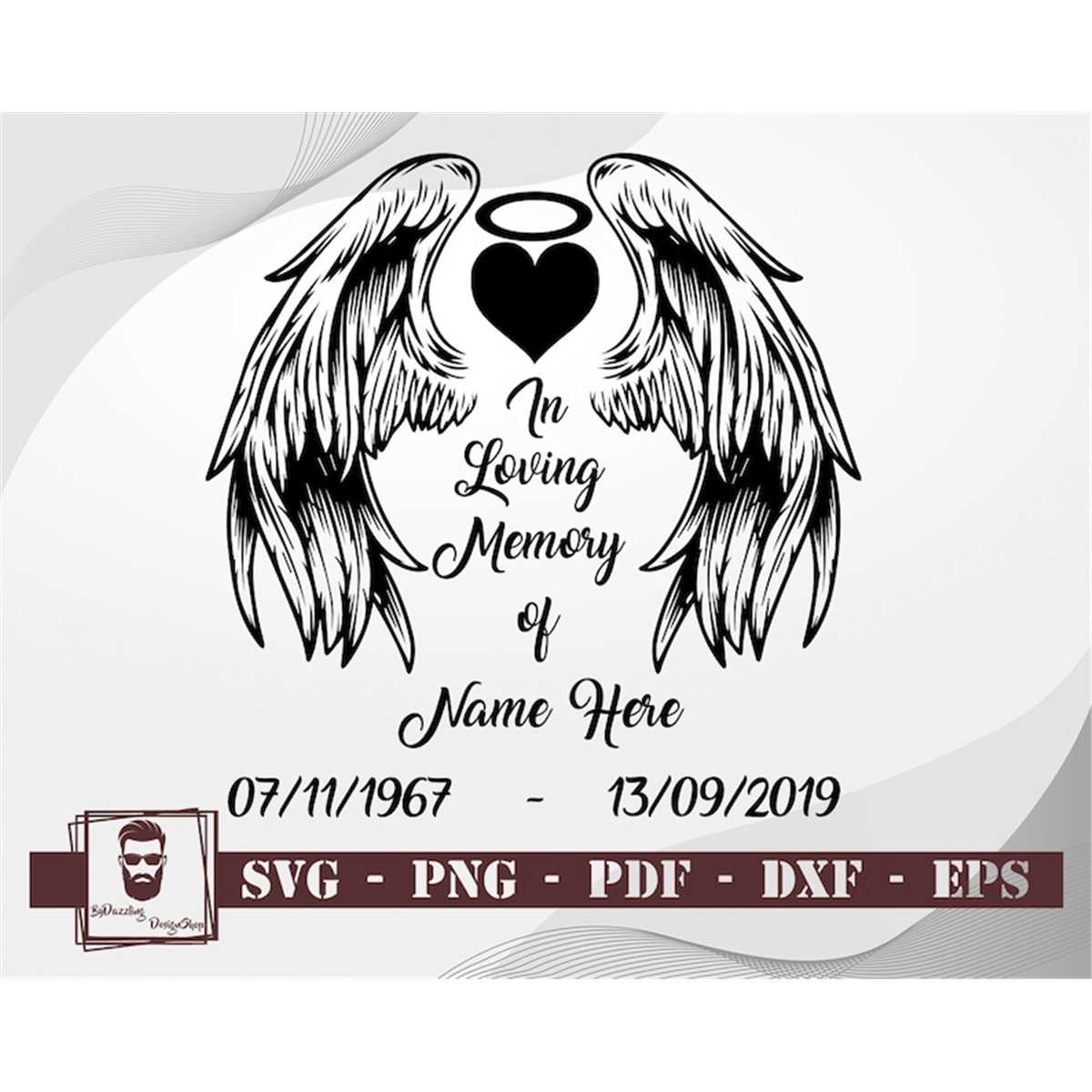 In Loving Memory Svg, In Loving Memory Name Here Svg, Angel - Inspire ...