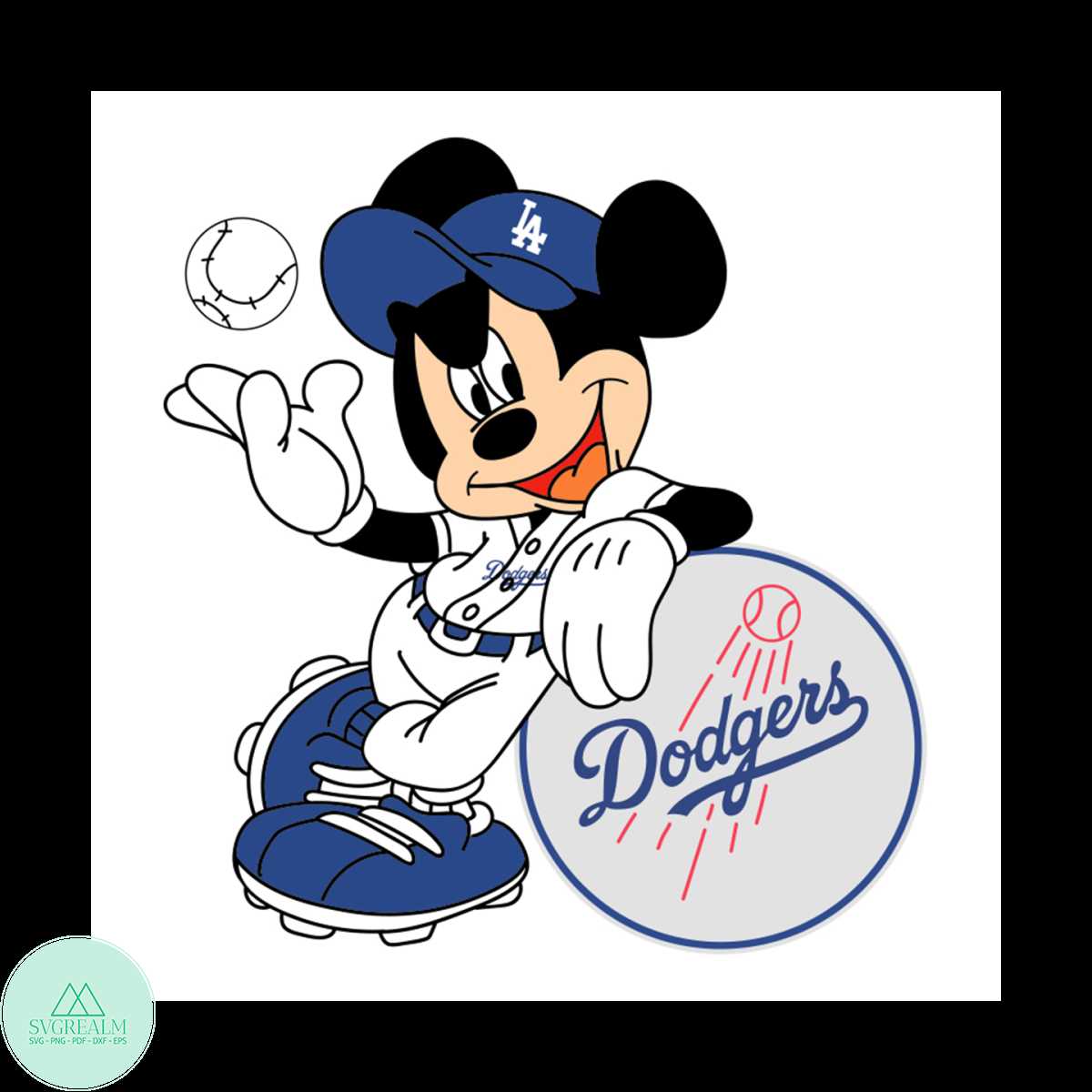 Mickey Mouse L A Dodgers Svg, Los Angeles Dodgers Digital | Inspire Uplift