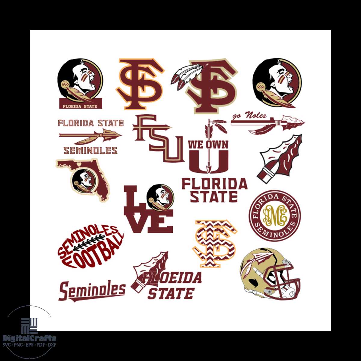Florida State Logo bundle Svg, Eps, Dxf, Png Instant Downloa | Inspire ...