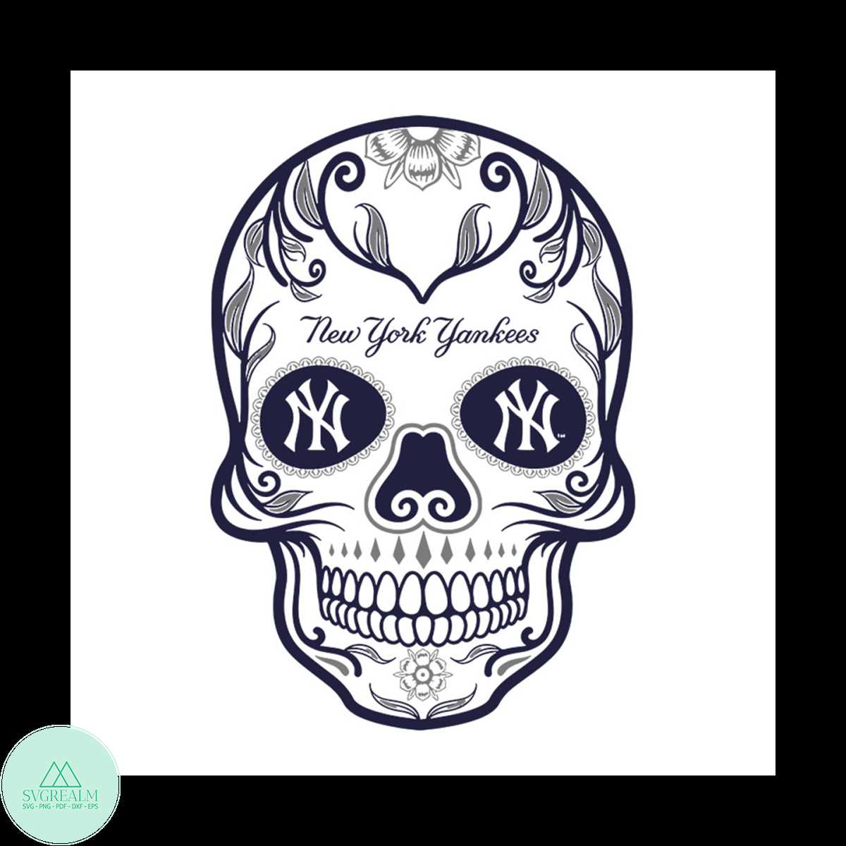 MLB New York Yankees Skull Svg, New York Yankees Digital Dow - Inspire ...