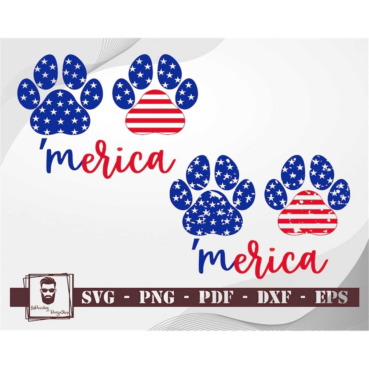 Paw Dog Fourth of July Svg, Us Flag Svg, USA Flag Clipart, A | Inspire ...