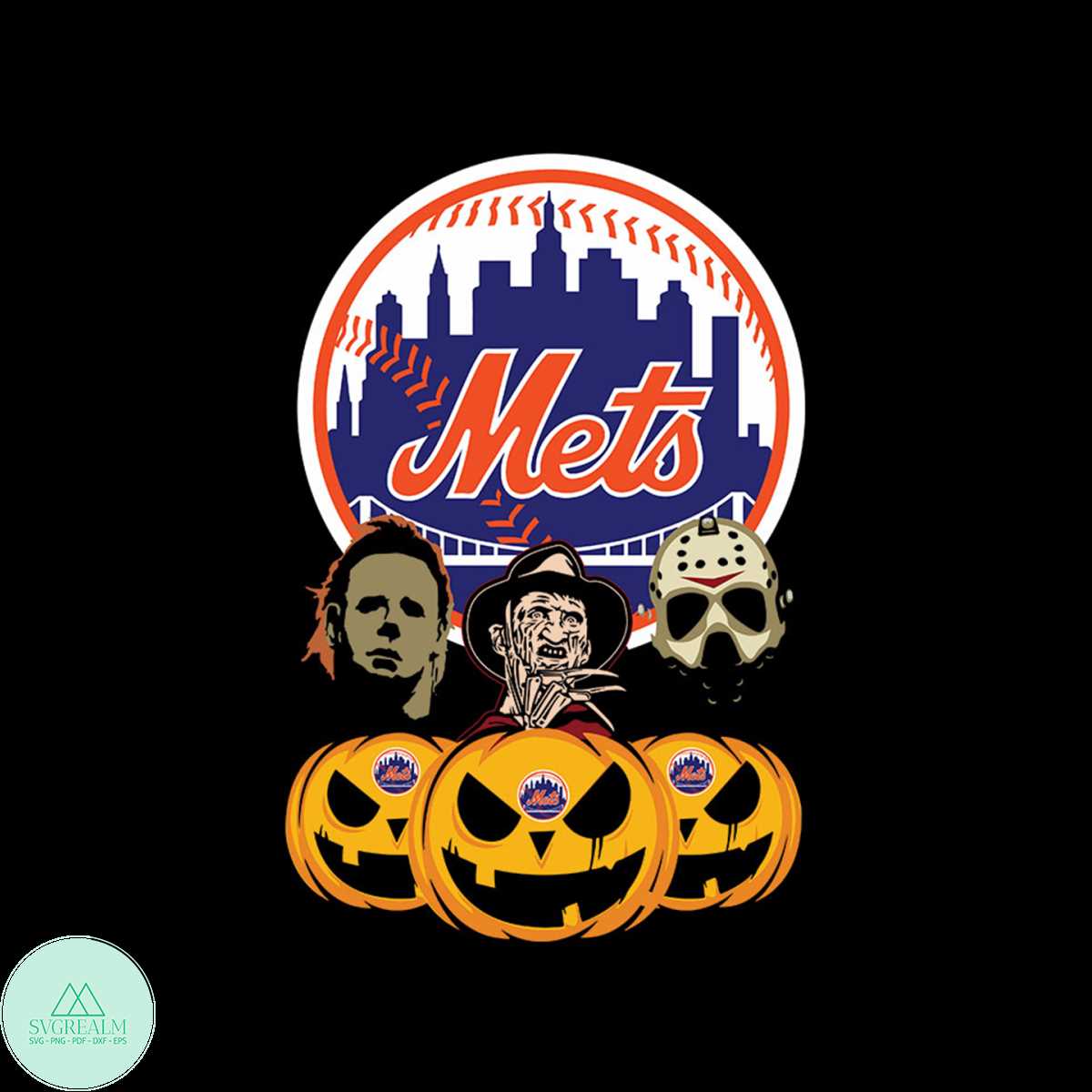 New York Mets Halloween Horror Movie Pumpkin Svg, Jason Voor | Inspire ...