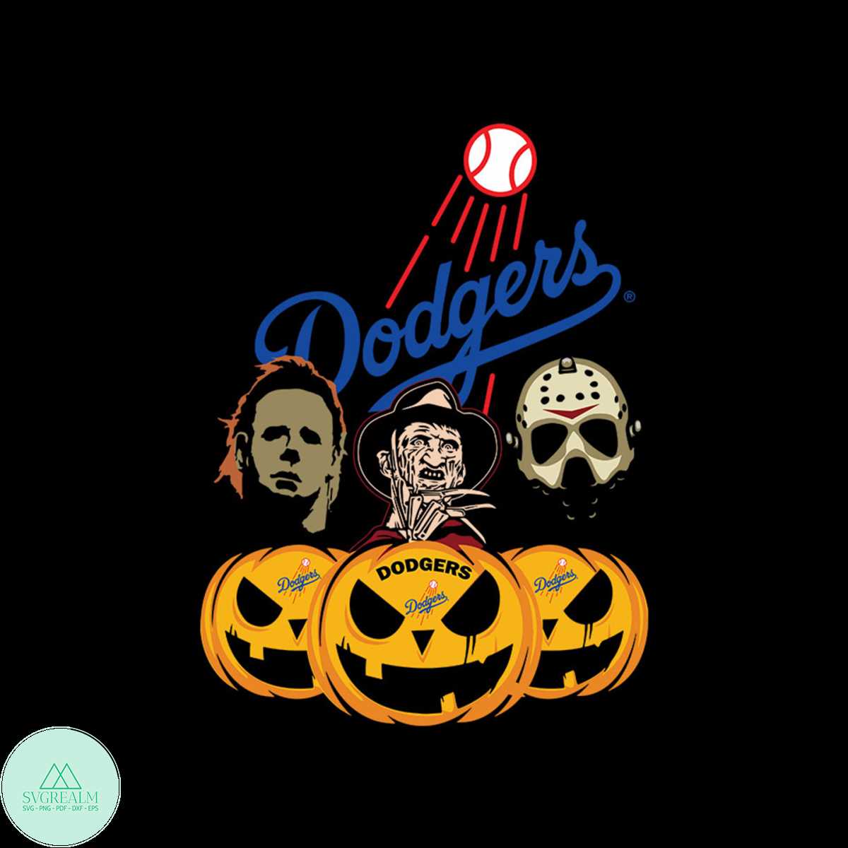 Los Angeles Dodgers Halloween Horror Movie Pumpkin Svg, Jaso | Inspire ...