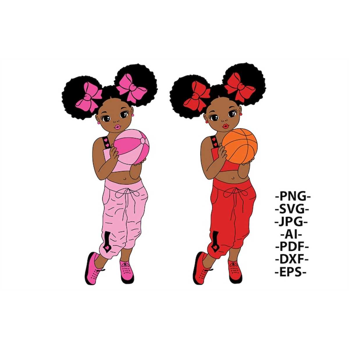 Sport Girl Clipart Afro Girl Bundle Svg Sweet Cute Girl G Inspire Uplift