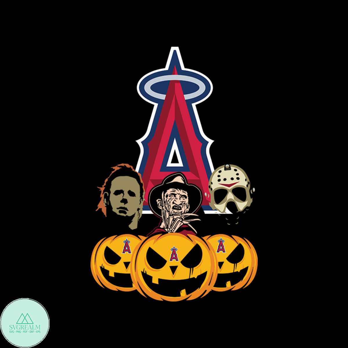 Los Angeles Angels Halloween Horror Movie Pumpkin Svg, Jason | Inspire ...