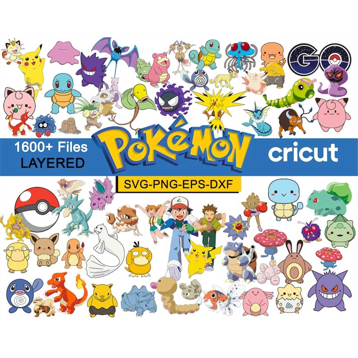 Pokemon SVG Bundle, Pokemmon Cricut and Silhouette, Pikachu | Inspire ...