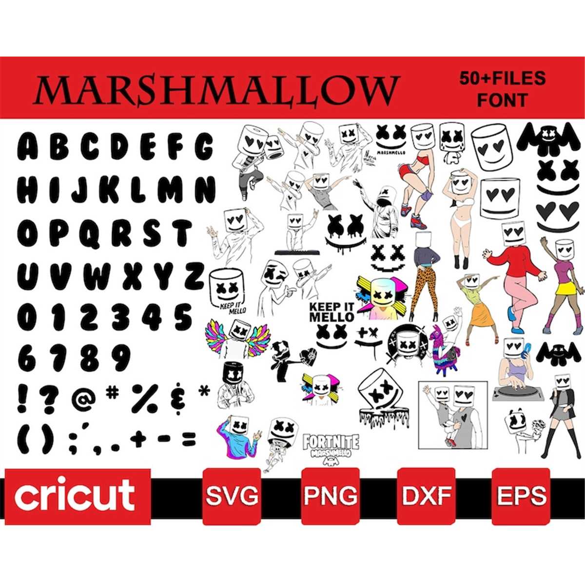 Marshmallow Svg, Dj Marshmallow Svg Files for Cricut, Marshm | Inspire ...