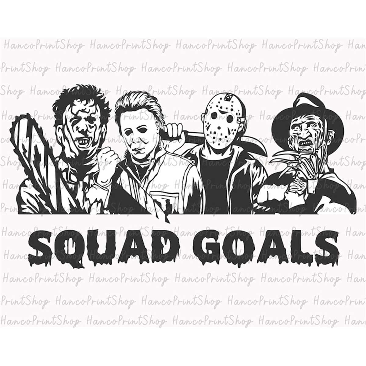 Halloween Horror Squad Goals SVG, Halloween Horror Movie Kil | Inspire ...