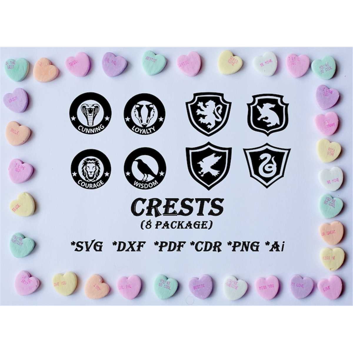 Crest (8 Bundle) svg cut dxf file wall sticker pdf silhouet | Inspire ...