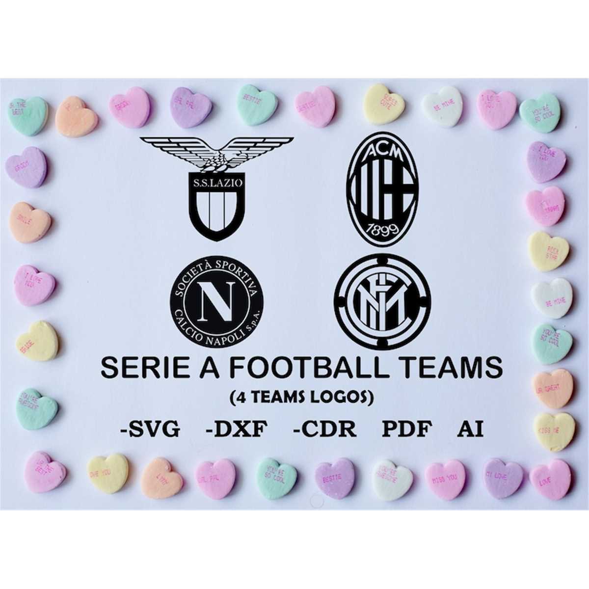 Serie A Football Teams (4 Logos) svg cut dxf file wall stick | Inspire ...