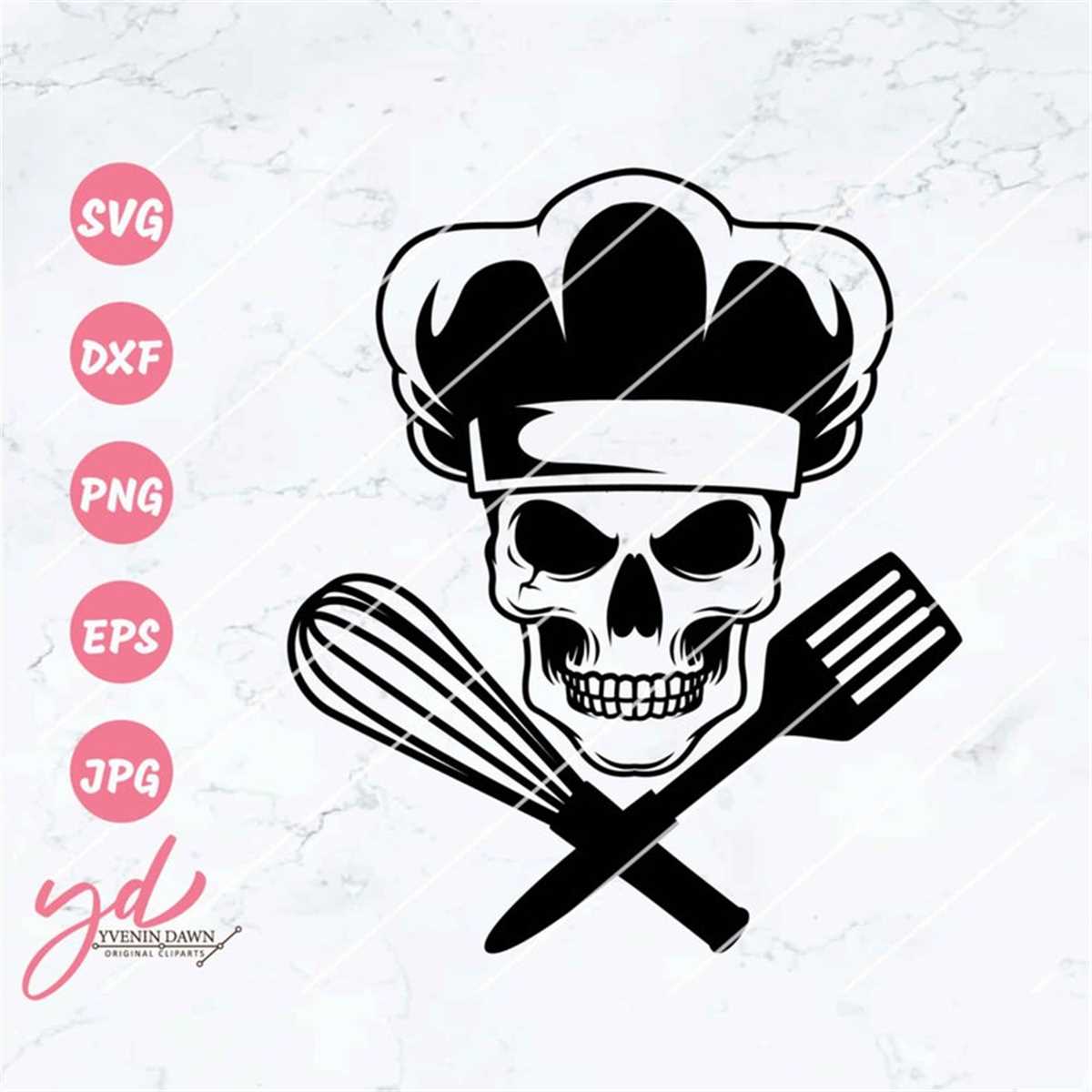 Chef Skull Svg | Master Chef Svg | Chef Svg | Chef Skull Cli | Inspire ...