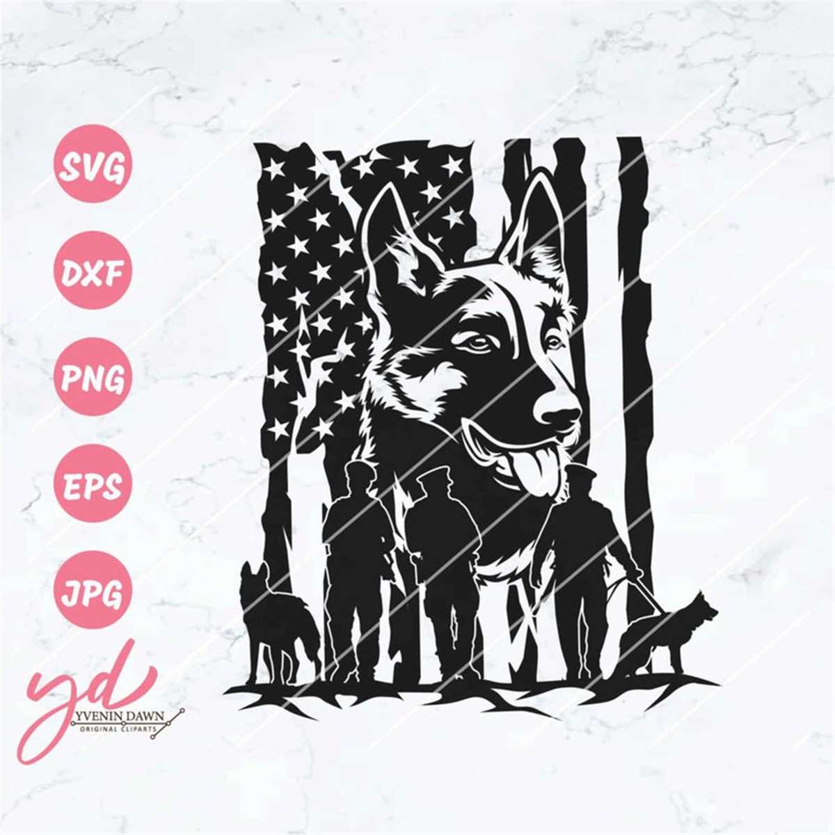 Patriotic Svg | Patriotic German Shepherd Svg | Police Dog S - Inspire ...