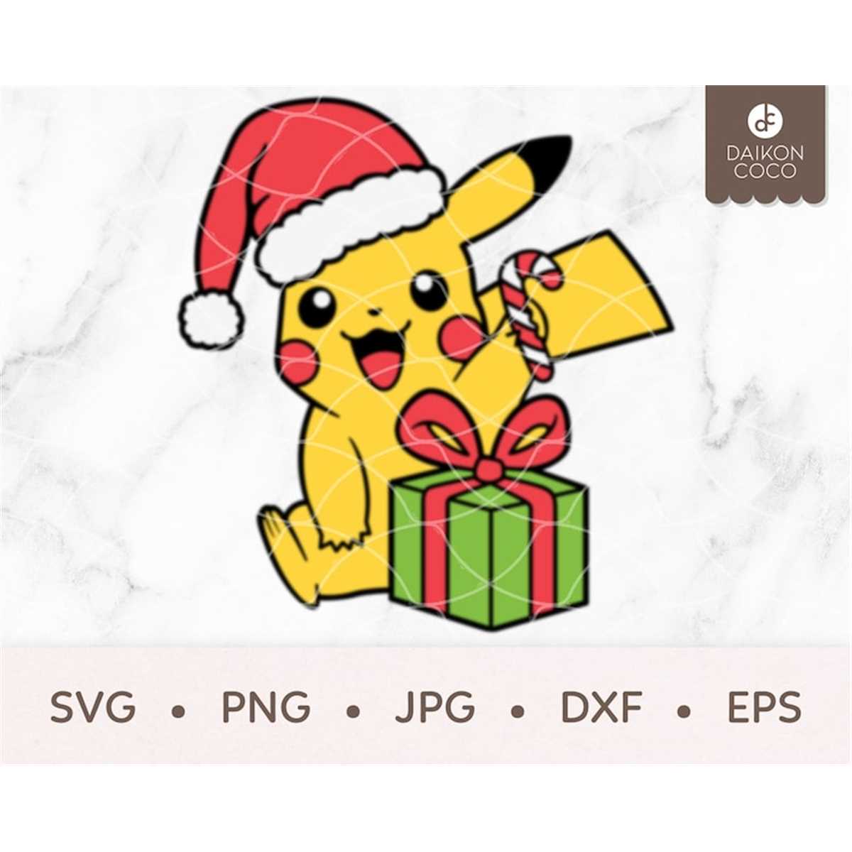 Pikachu Christmas SVG, Pikachu Santa svg, Pikachu Candy Cane | Inspire ...