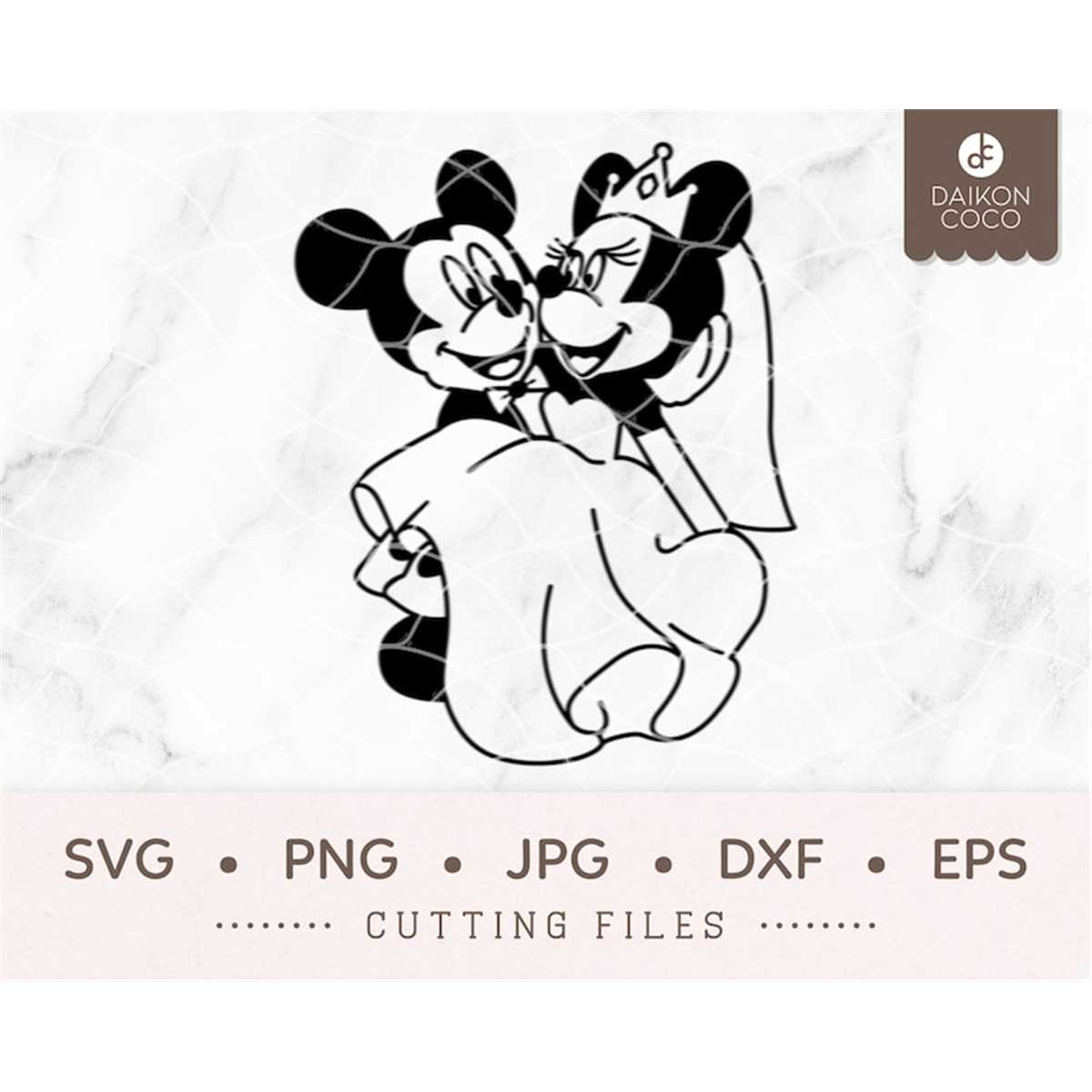 Mouse Wedding SVG, Love Bride Groom Marriage, svg png jpg dx | Inspire ...