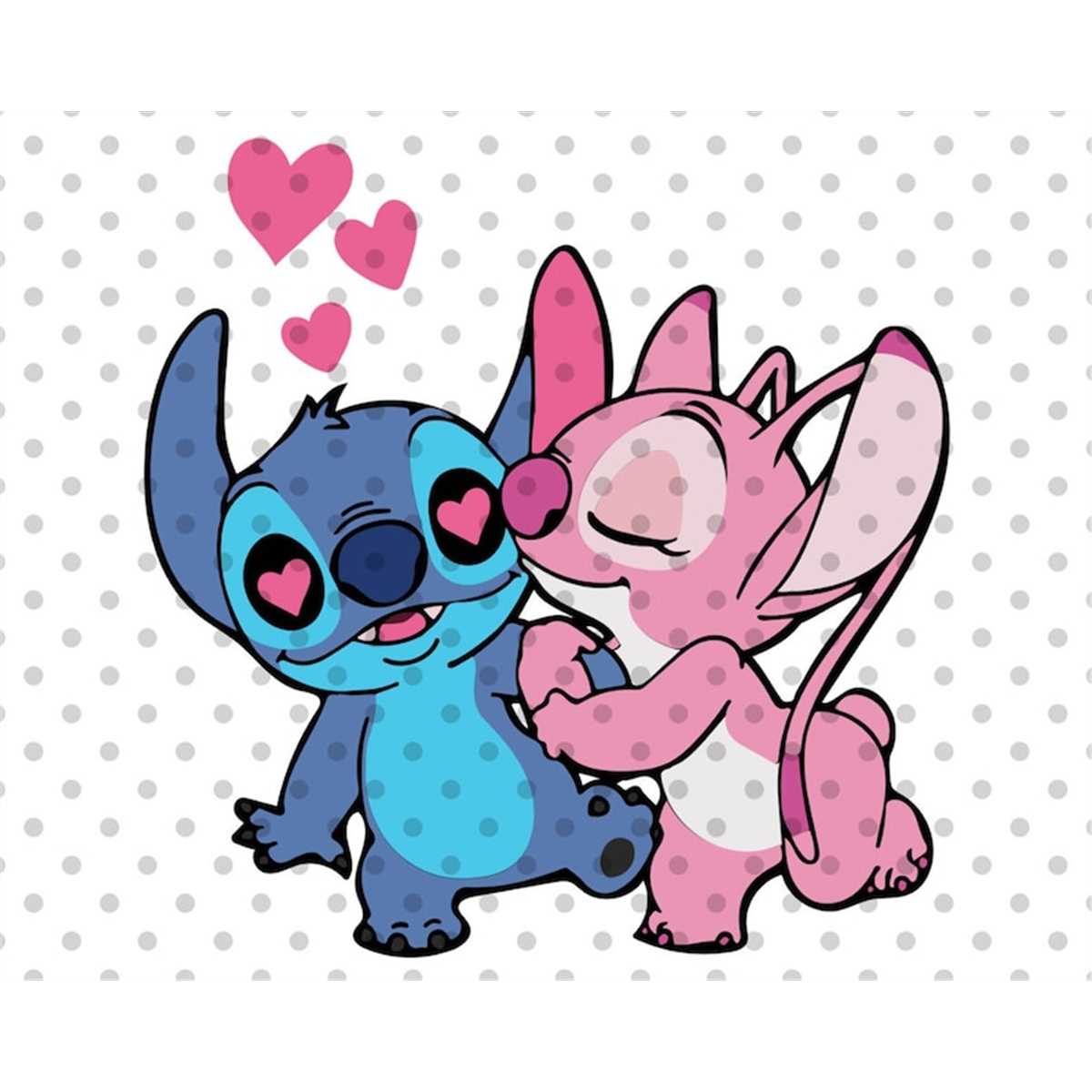 Stitch in Love Svg, Stitch couple svg, angel svg, stitch ang | Inspire ...