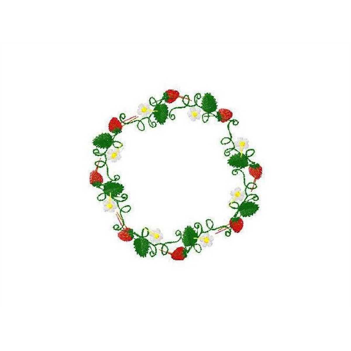 Machine embroidery designs Strawberry wreath Strawberries - Inspire Uplift
