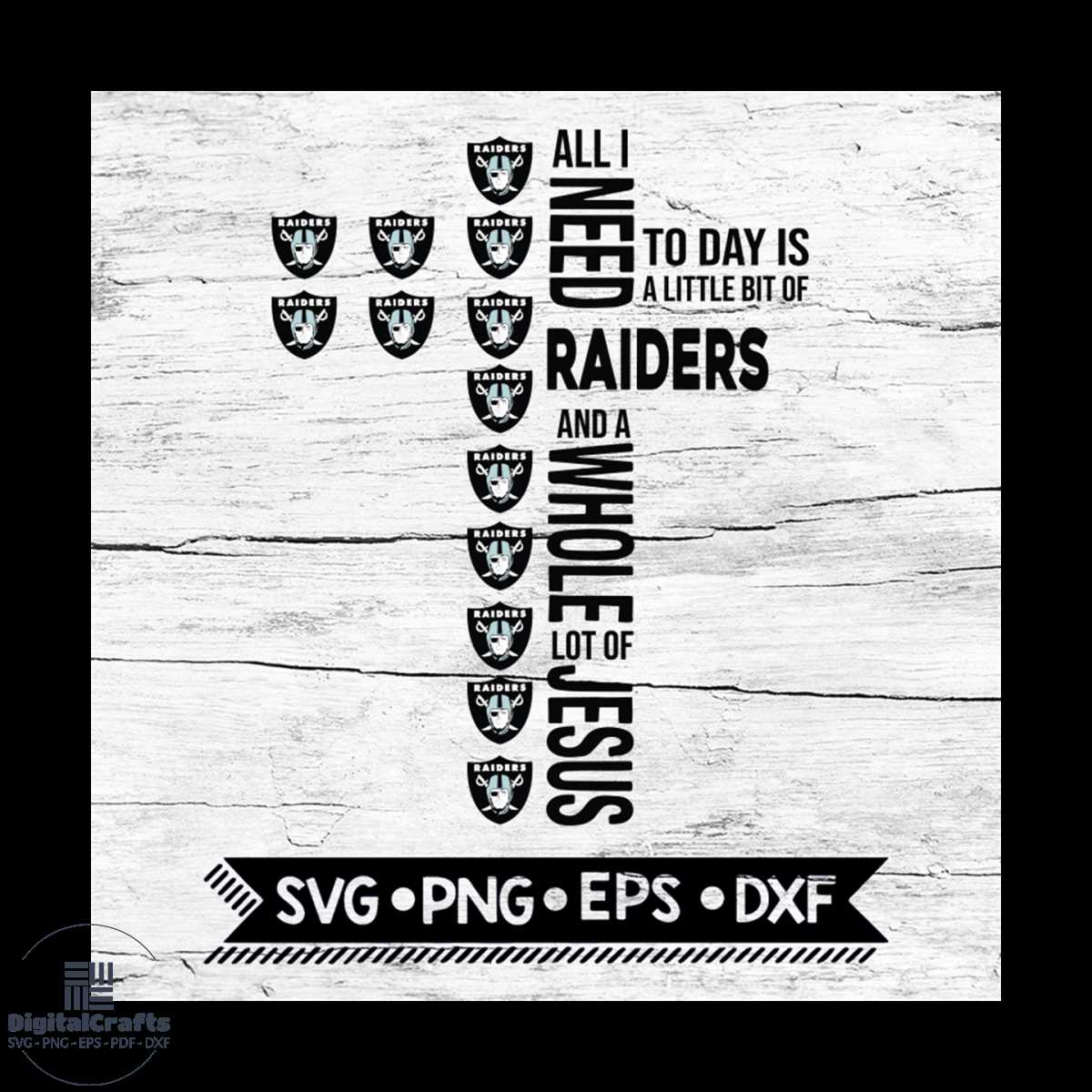 All I Need Little Raiders & Lot Jesus Cross Svg, Las Vegas R | Inspire ...