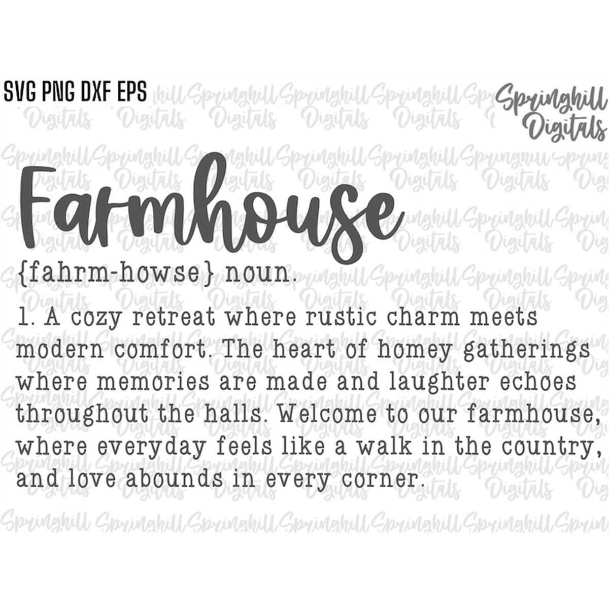 Farmhouse Definition Svg, Rustic Sign Pngs, Country Sign Cut - Inspire ...