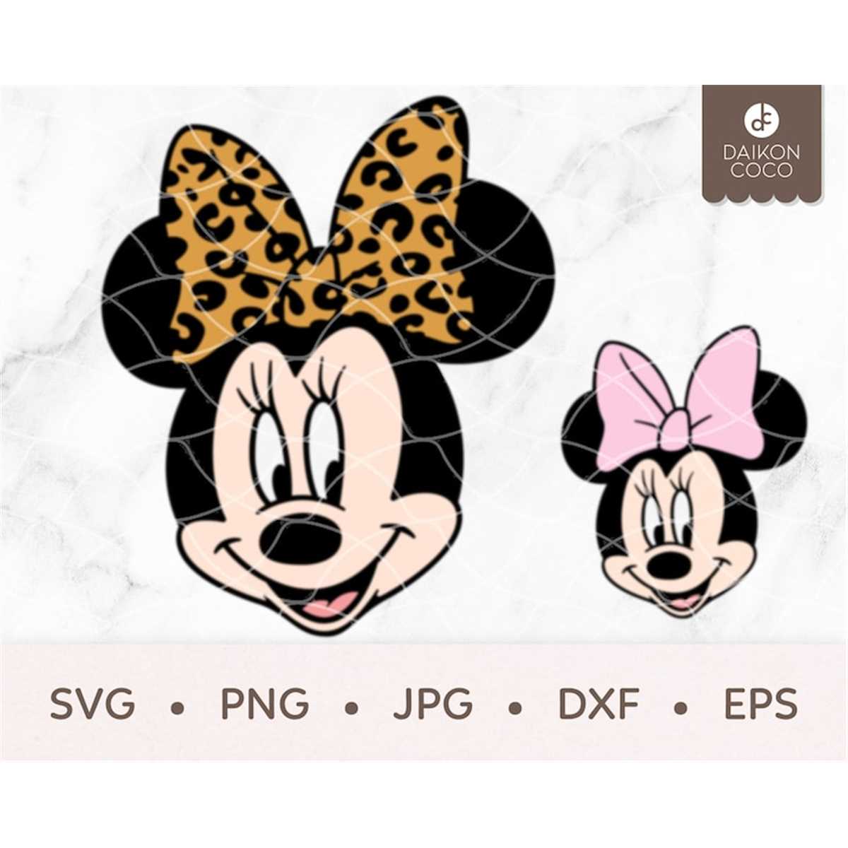Minnie Leopard & Solid Bow SVG, Mouse SVG, Leopard Print SVG | Inspire ...