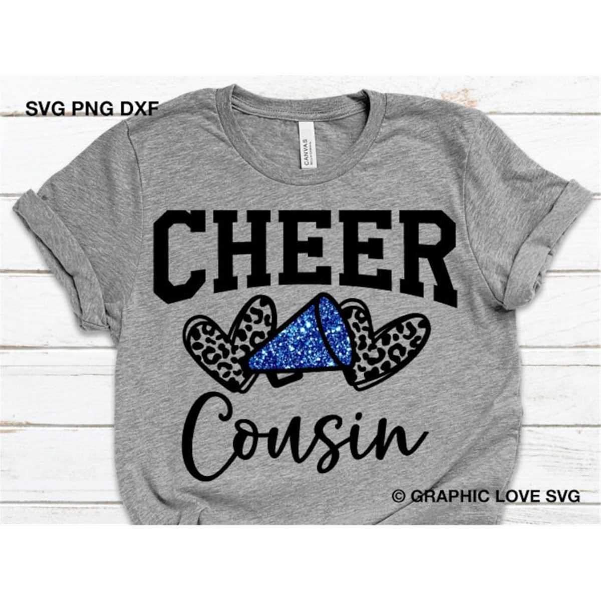 Cheerleader Cousin Svg, Leopard Glitter Cheer Cousin Svg, Le - Inspire ...