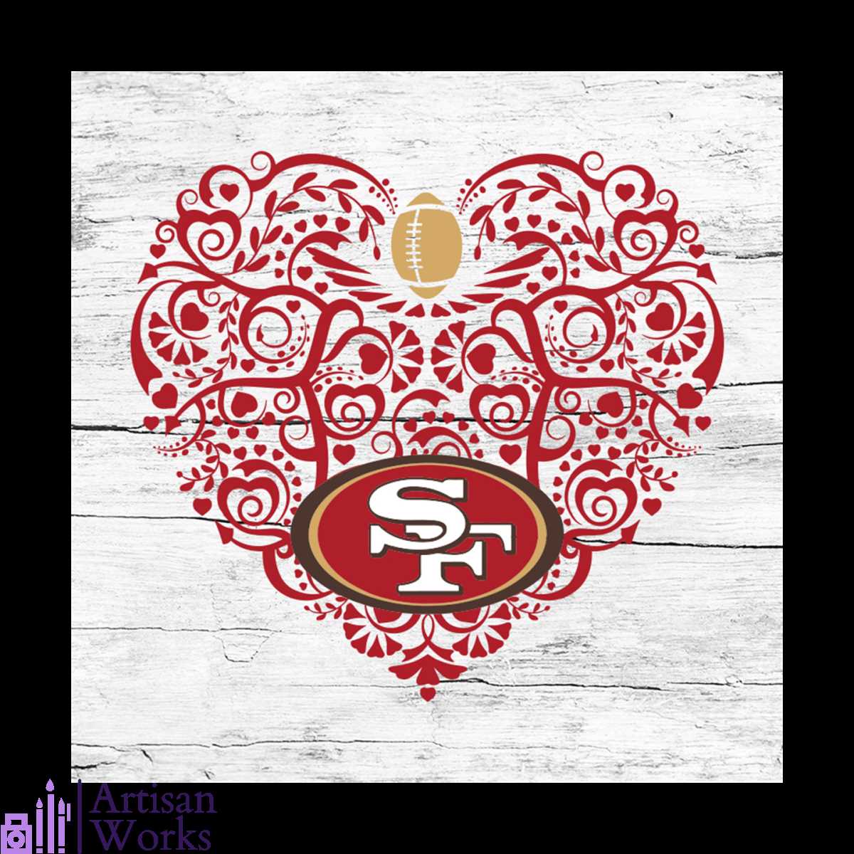 San Francisco 49ers, Heart SVG, NFL Svg, Football Svg, Cricu - Inspire ...