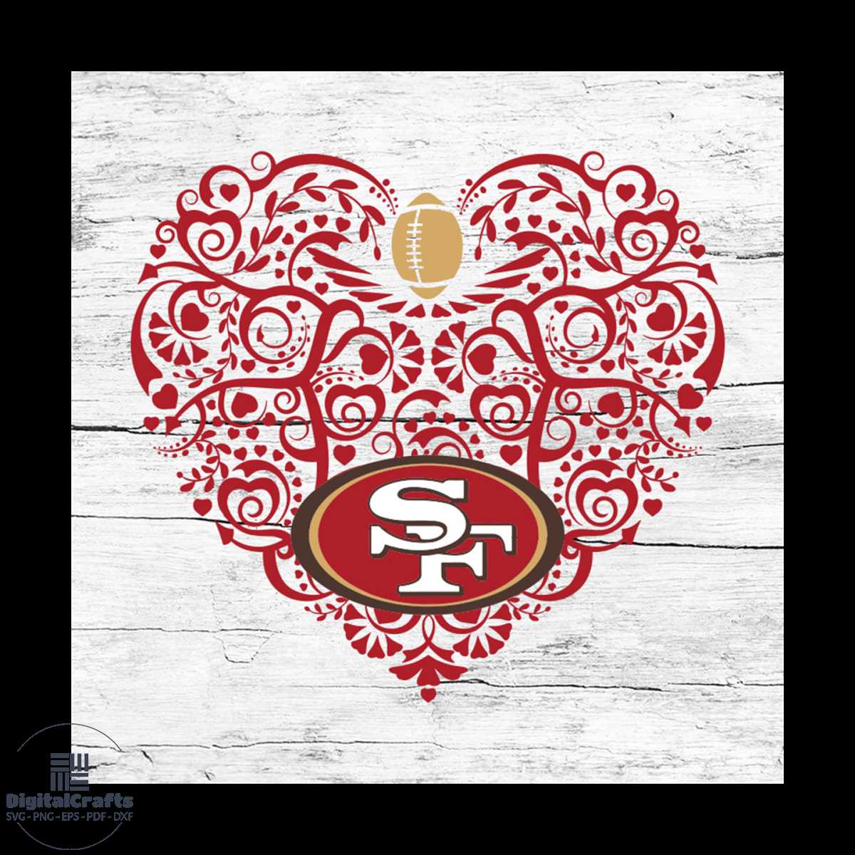 San Francisco 49ers, Heart SVG, NFL Svg, Football Svg, Cricu | Inspire ...