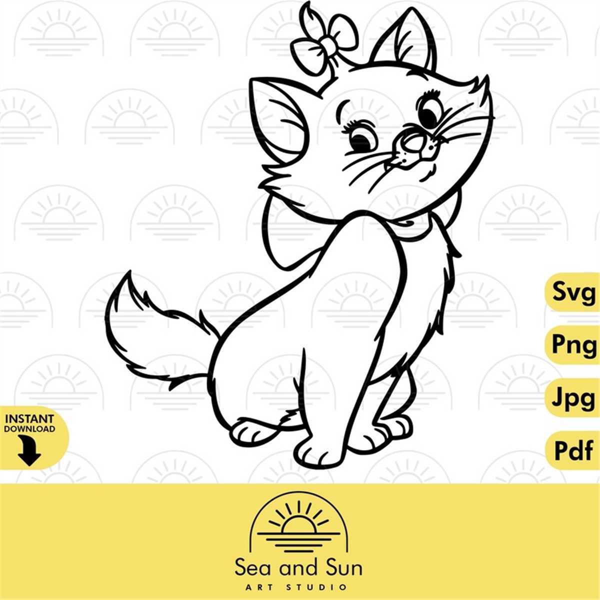 Marie Cat 1 Svg Clip art Files, Aristocats, Marie Icon, Dis | Inspire ...