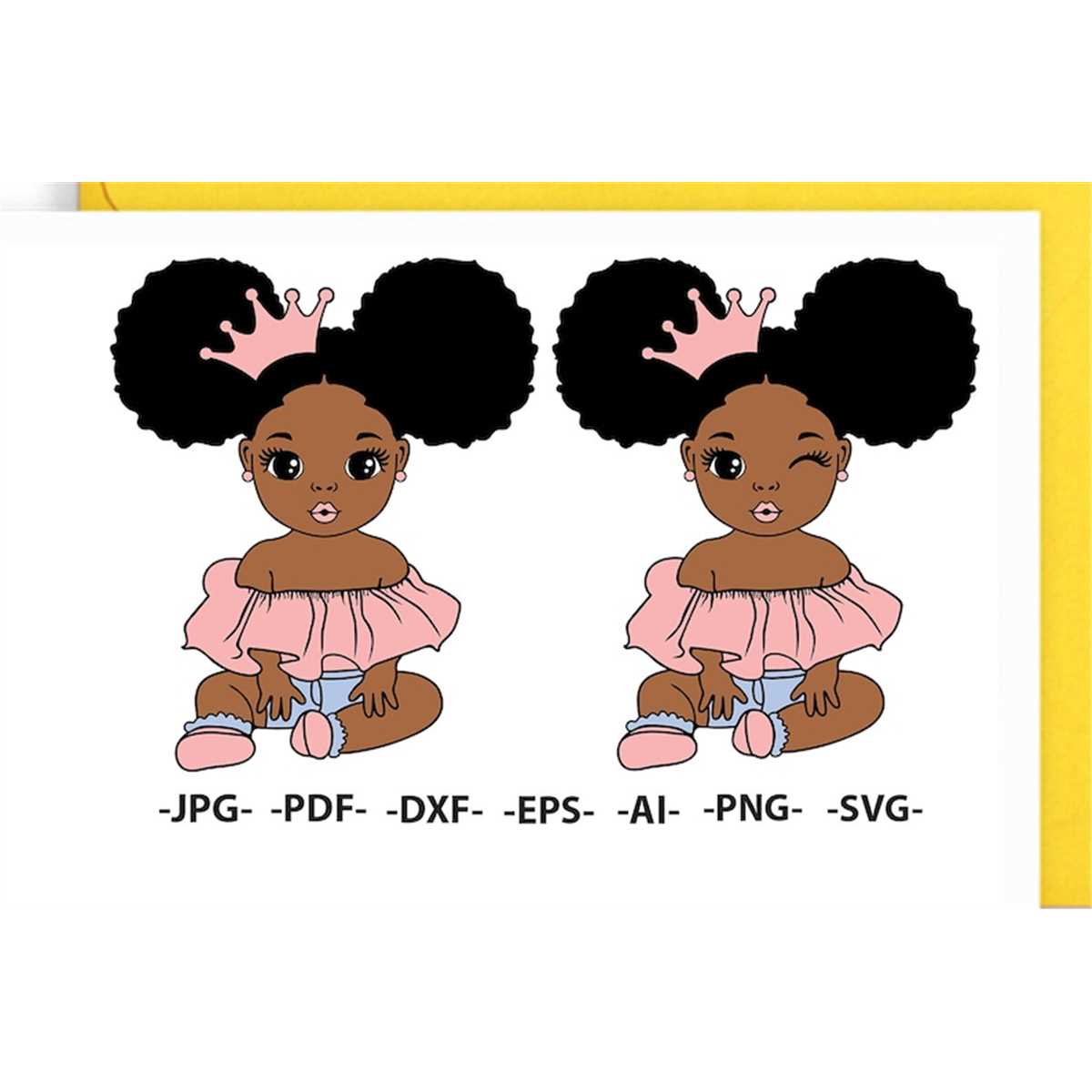 Baby Princess Svg, Afro Girl Svg, Girl with Crown, Hair Puff | Inspire ...