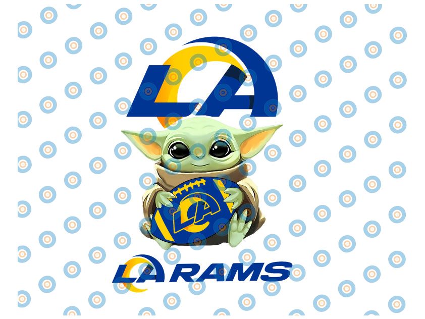 Baby Yoda with Los Angeles Rams NFL png, Baby Yoda NFL png, | Inspire ...