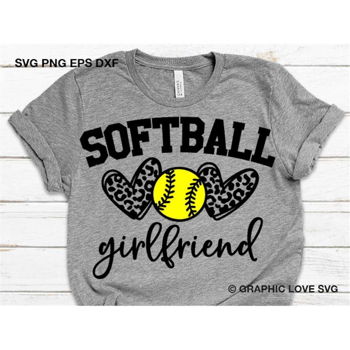 Softball Girlfriend Svg, Leopard Heart Svg, Leopard Print Sv - Inspire ...