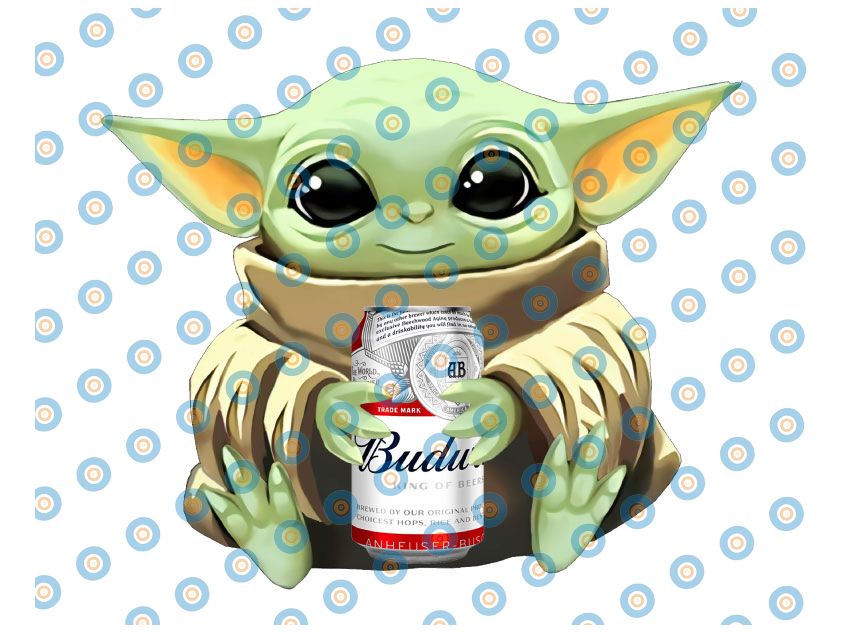 Baby Yoda with Budweiser PNG, Baby Yoda png, Sublimation re | Inspire ...