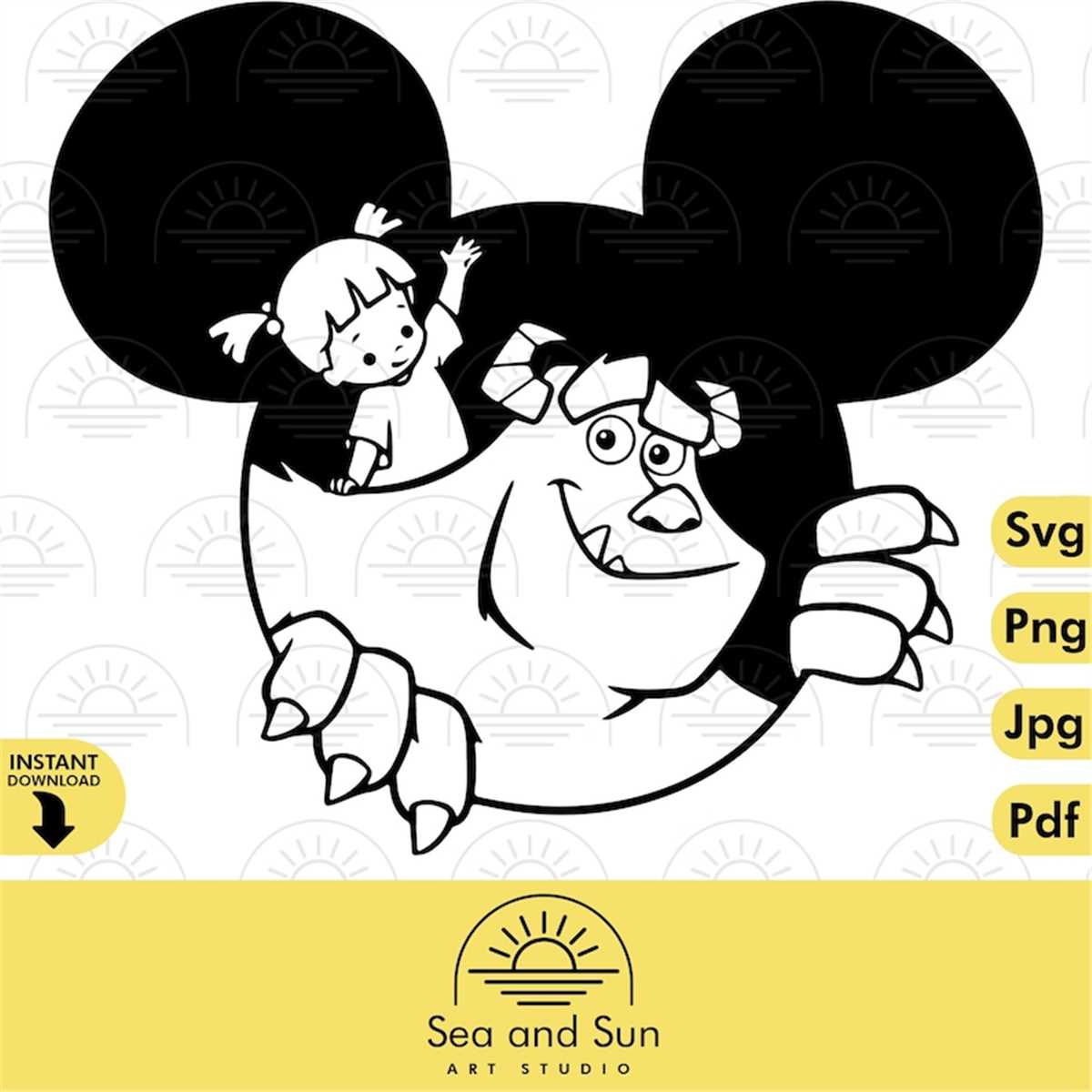 Monsters Inc Svg Clip art Files, James Sullyvan, Minnie, Mou | Inspire ...