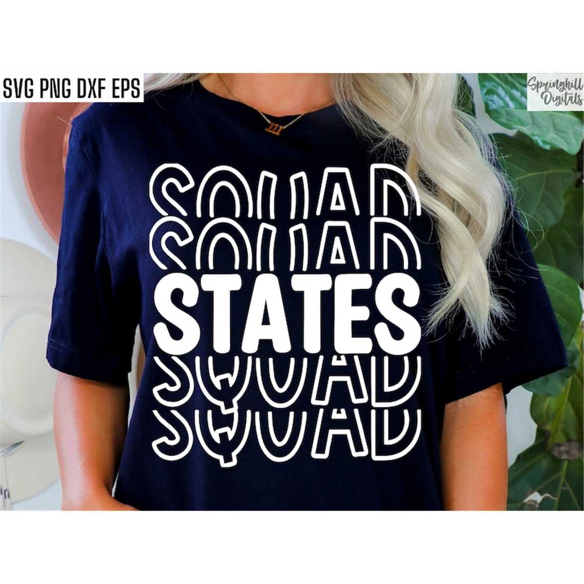 States Squad Svg | Cheer Shirt Pngs | Cheerleader Cut Files - Inspire ...