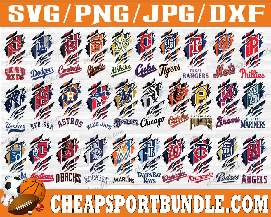 Bundle 30 Files MLB Baseball Team Svg, MLB Svg, Png, Dxf, Ep | Inspire ...
