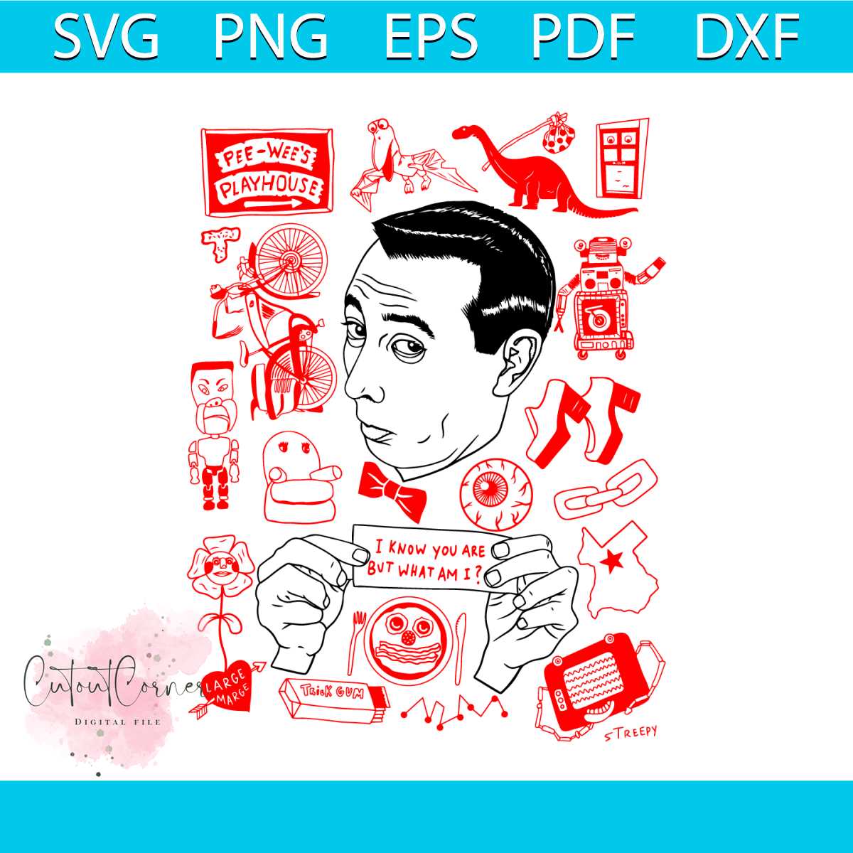 Pee Wee Play House SVG Paul Reubens SVG File For Cricut | Inspire Uplift
