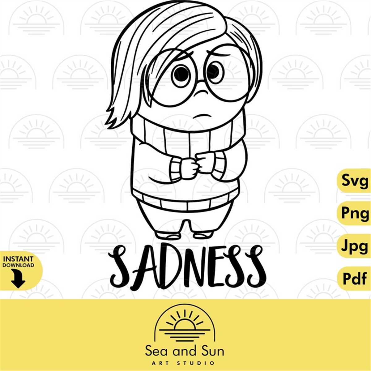 Sadness Inside Out Svg Clip art Files, Inside Out Head, Disn | Inspire ...