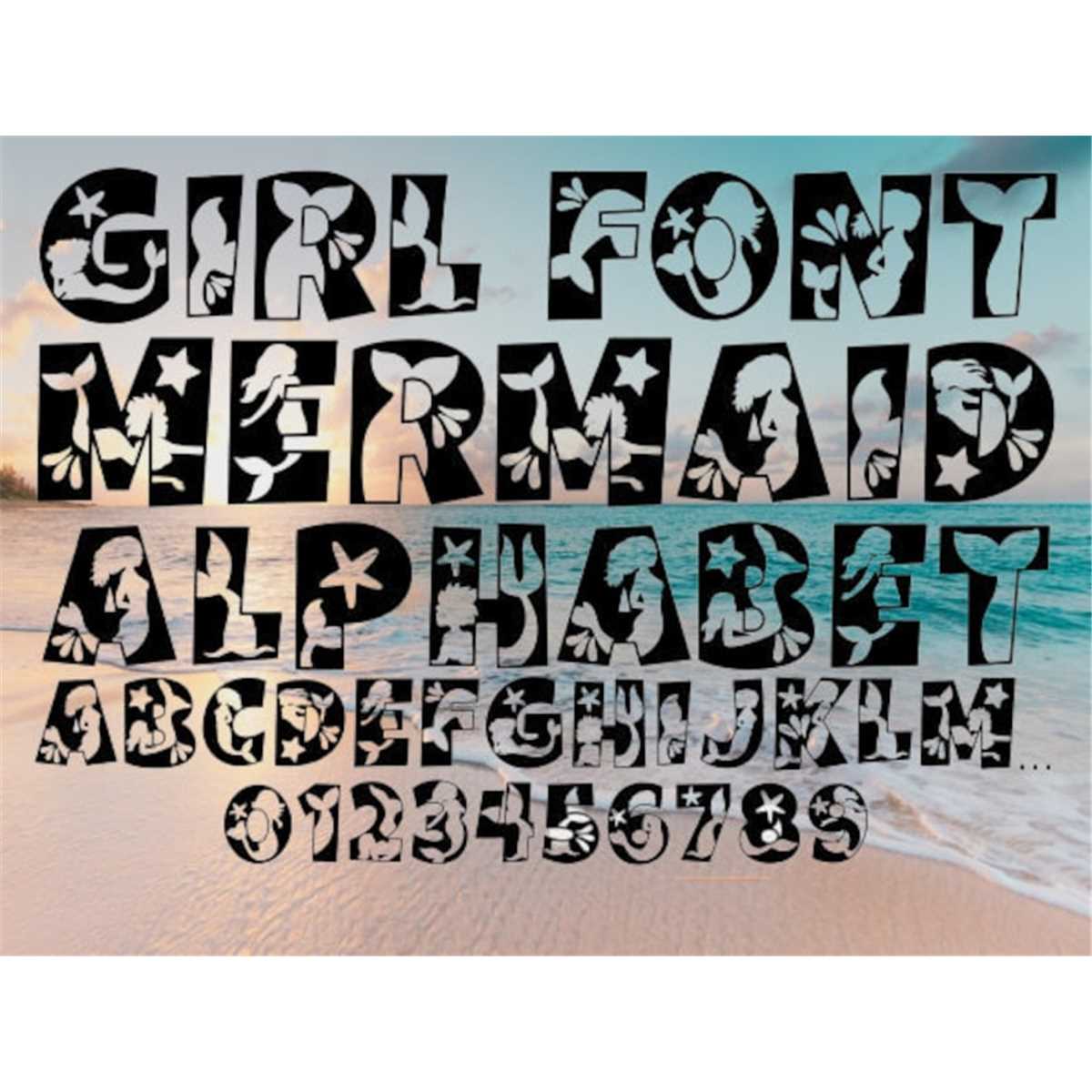Mermaid Font SVG, Mermaid Alphabet Svg,Mermaid svg Alphabet | Inspire ...