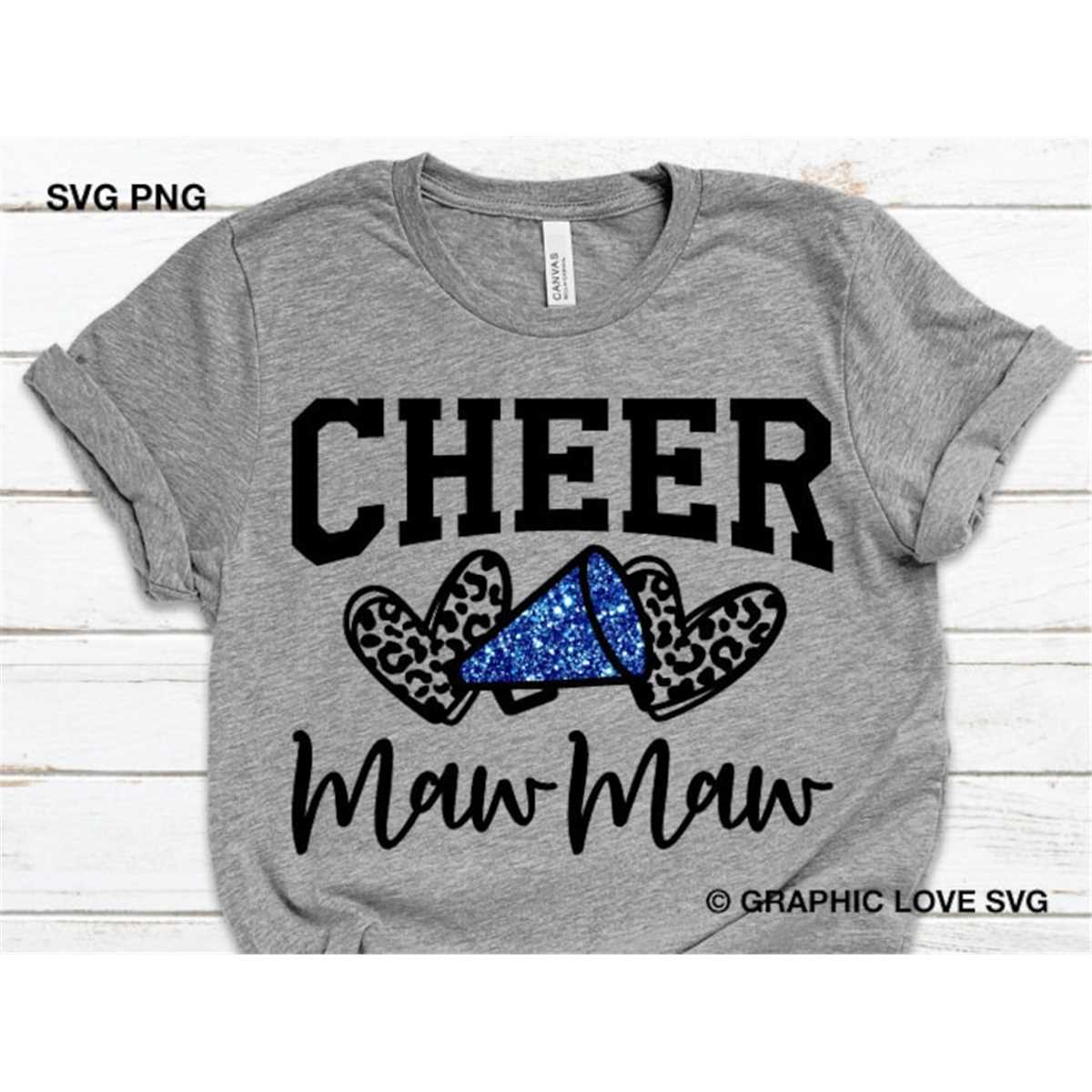 Cheer Maw Maw Svg, Leopard Cheerleader Svg, Blue Glitter Meg - Inspire ...